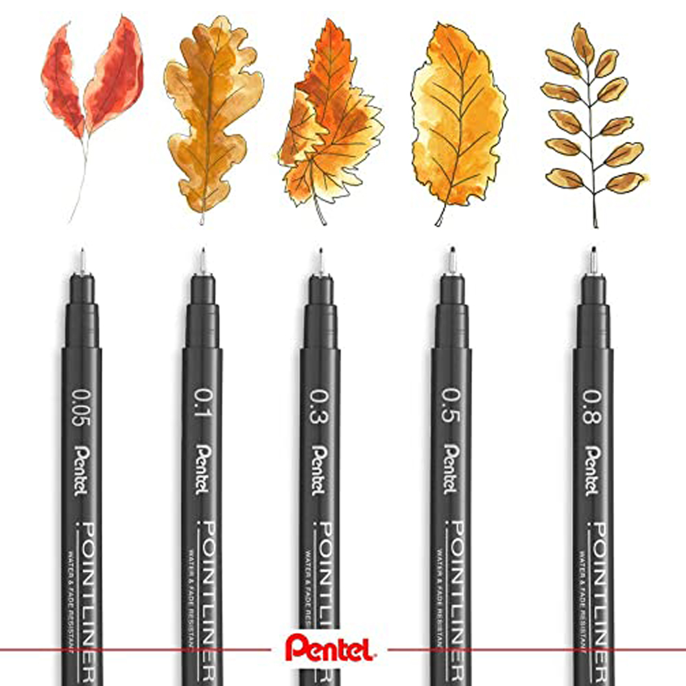 Caneta Nanquim - Pentel - 5 Pontas - Pointliner - lojansarquitetura