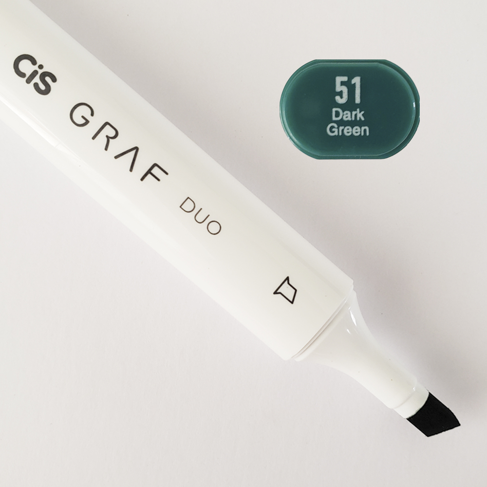 Marcador Artístico - 51 - Dark Green - Graf Duo - 2 Pontas ...