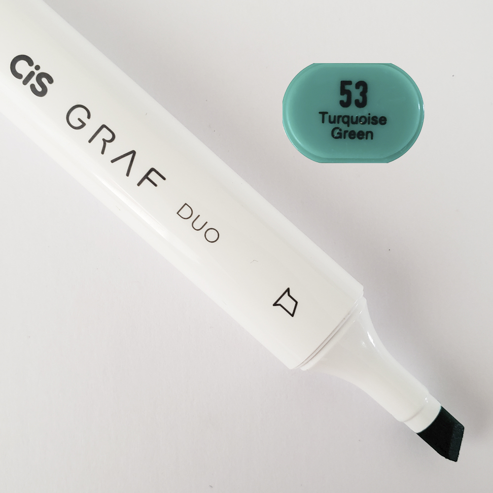 Marcador Artístico - 53 - Turquoise Green - Graf Duo - 2 Pontas ...